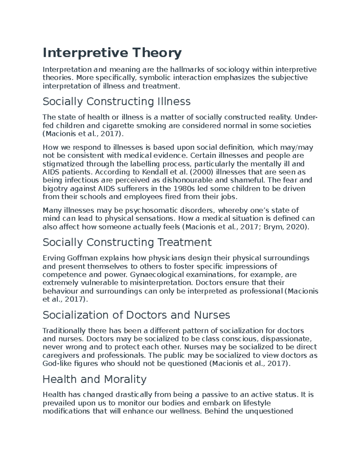 Interpretive Theory - lecture notes - Interpretive Theory ...