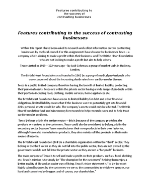 BTEC Business unit 1 assignment 1 - Unit 1: A&B: Exploring Business For ...