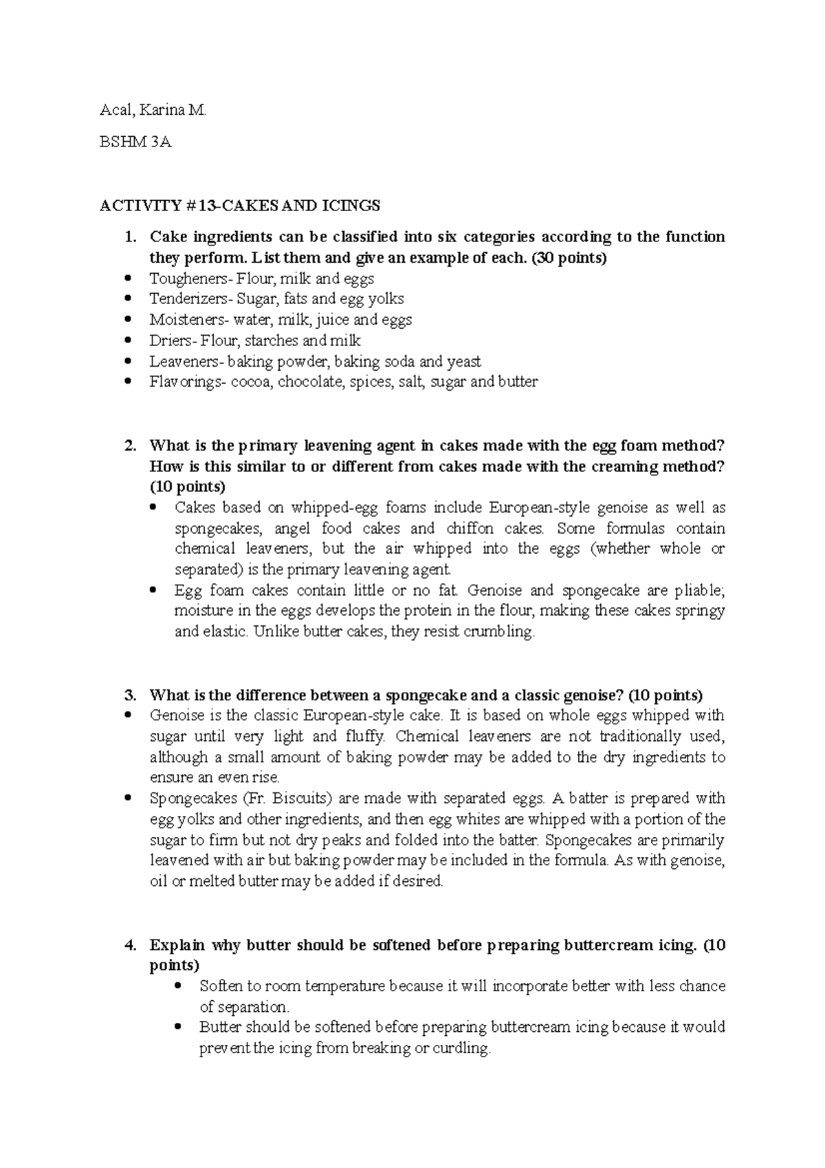 Karina(13-4 bpp activity) - Acal, Karina M. BSHM 3A ACTIVITY # 13-CAKES ...