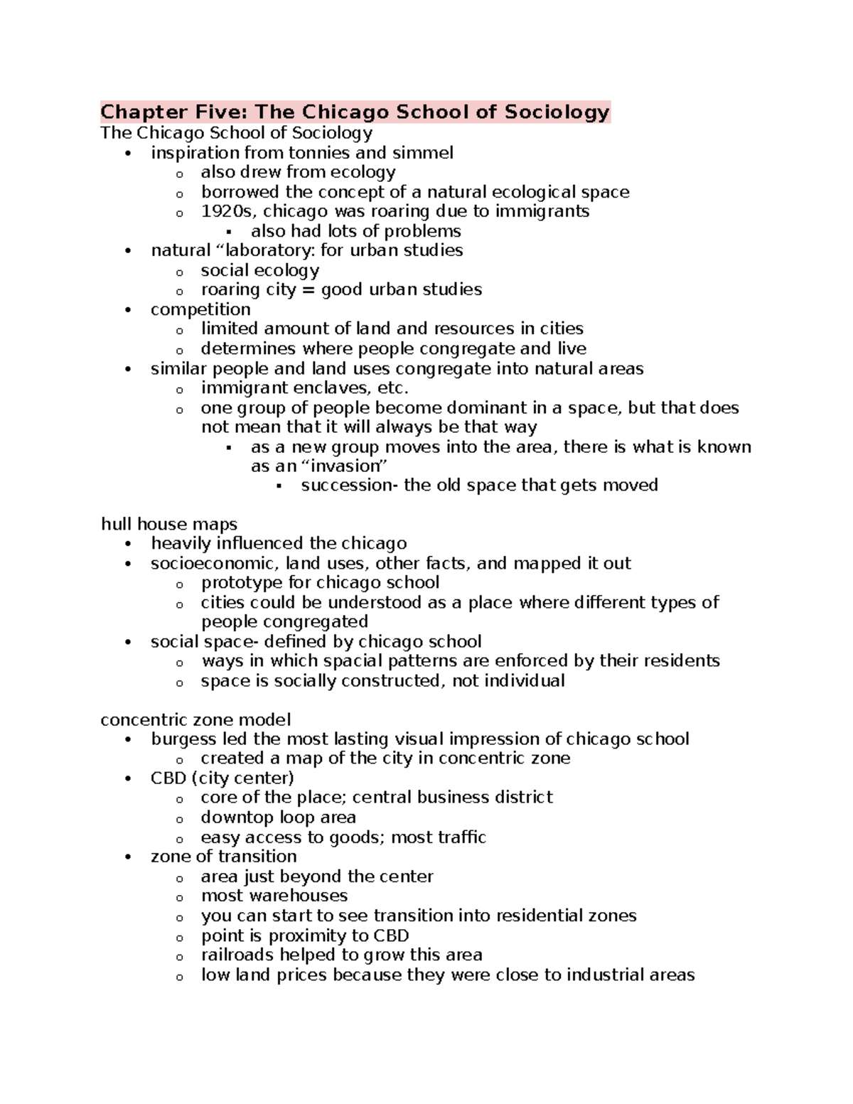 Individual and Society Chapter 5- The Chicago School of Sociology ...