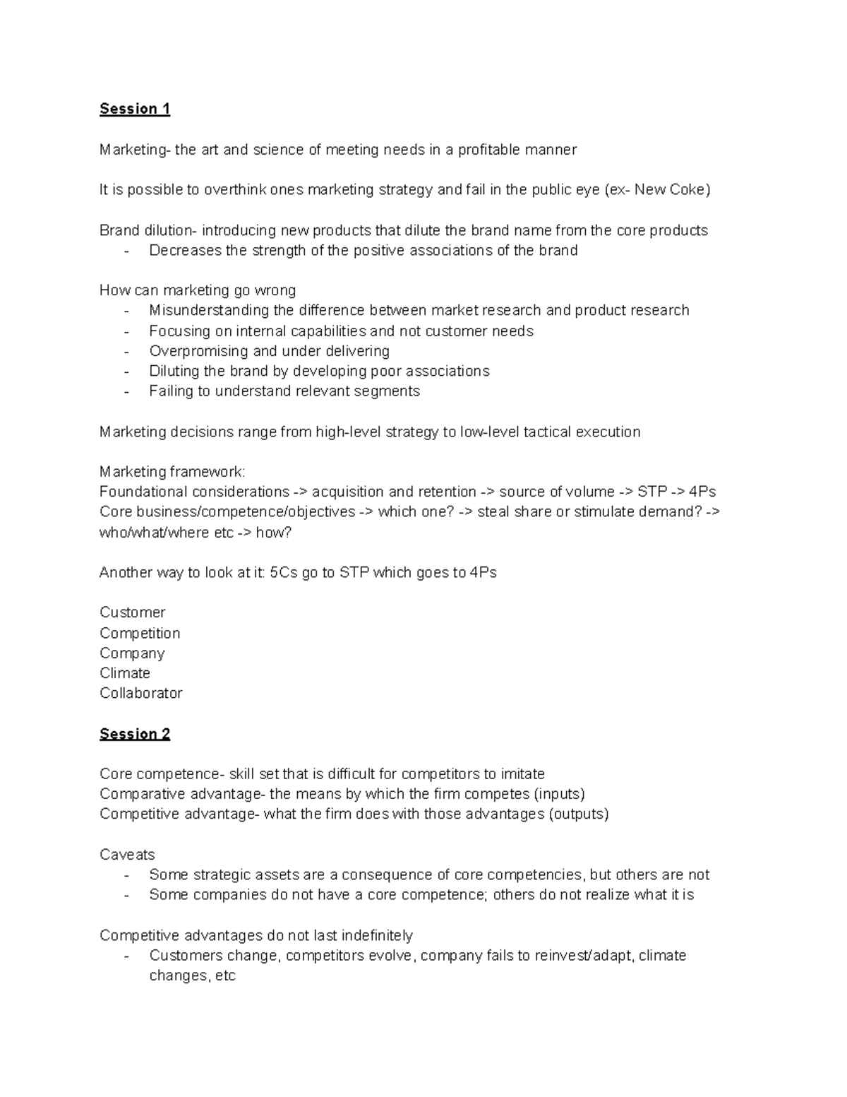 MKT Midterm Study Guide - Session 1 Marketing- the art and science of ...