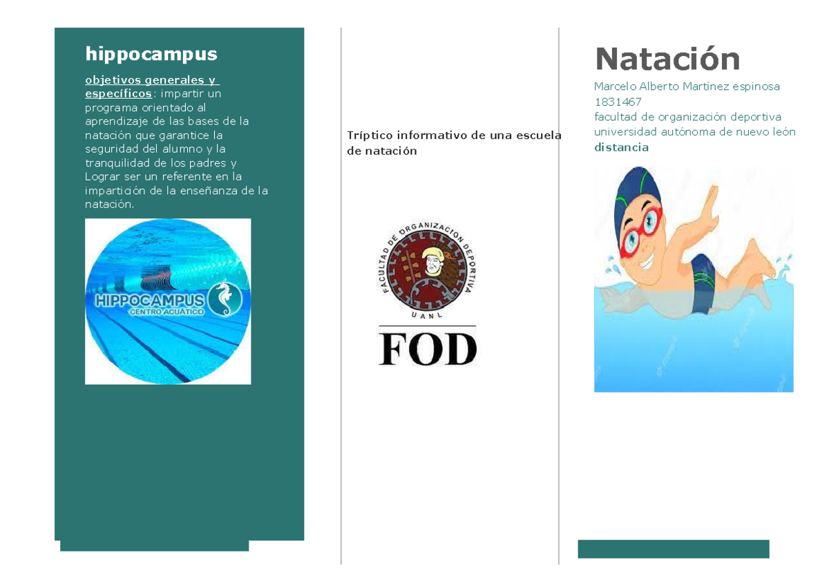 Natacion- Actividad 7- Natación. FOD, UANL - hippocampus objetivos ...