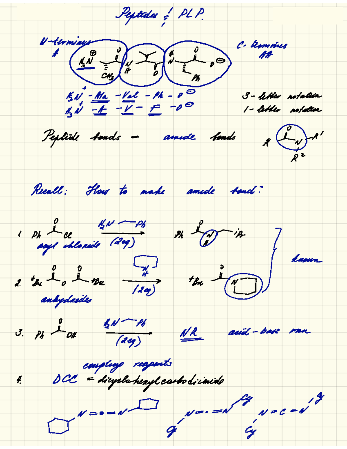 FA20 234 Lecture 20 - hope it helps! - Lecture 25 Peptides § PLP ...