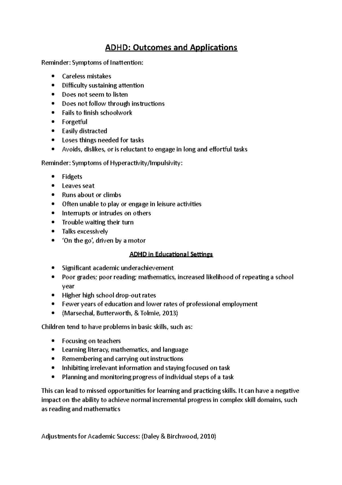 ADHD - Practical Applications - ADHD: Outcomes and Applications ...