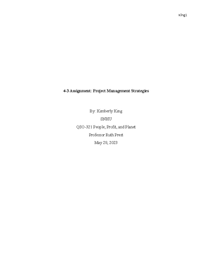 QSO 321 Module 1 Assignment - Triple Bottom Line Kimberly King QSO 321 ...