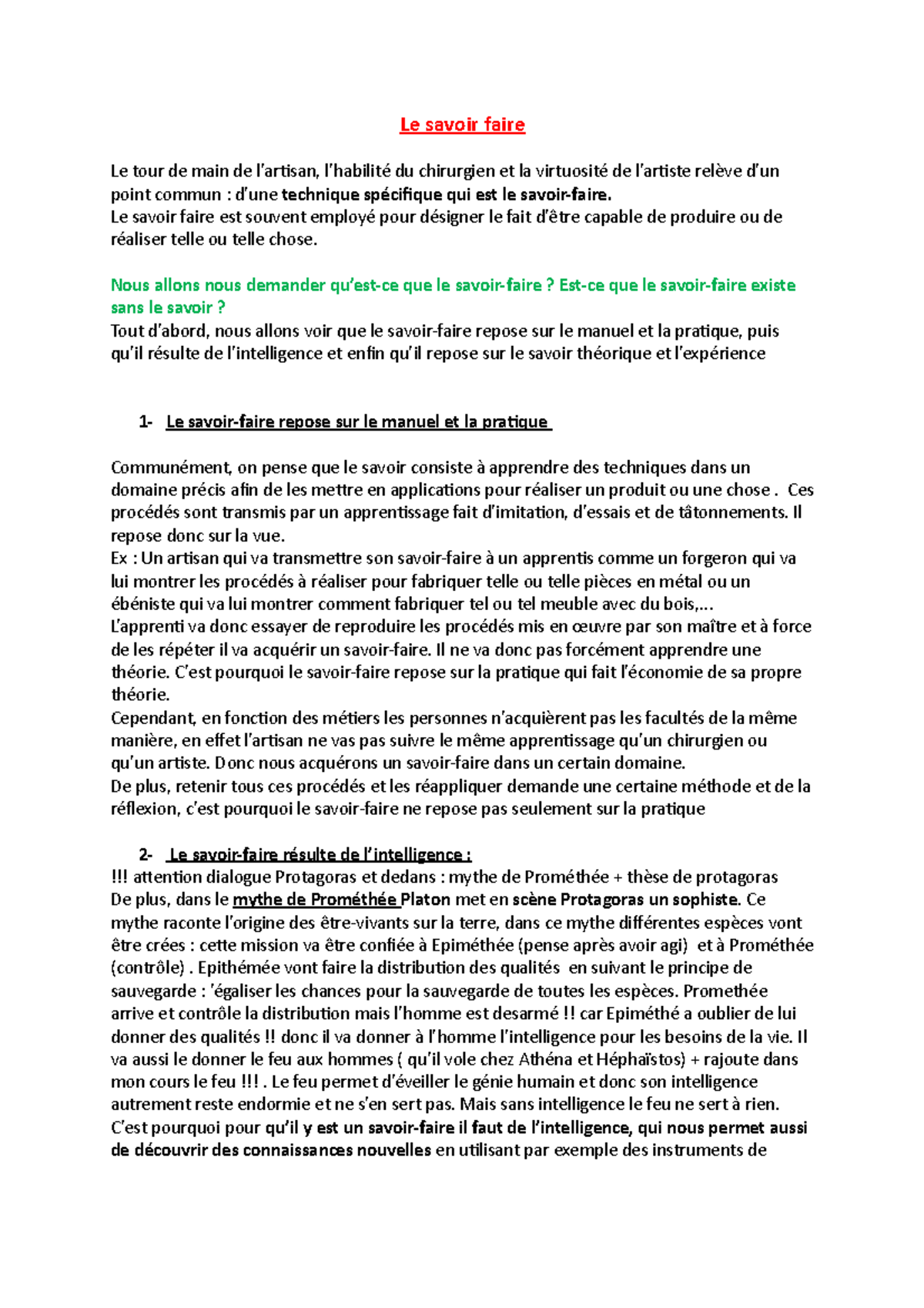 Le savoir faire - Civilisation - Le savoir faire Le tour de main de l ...