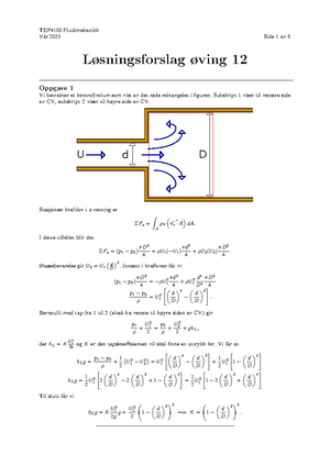 Oving 2 LF-Løsningsforslag - V ̊ar 2021 Side 1 av 6 Løsningsforslag øving 2 — Oppgave 1 Løsning ...