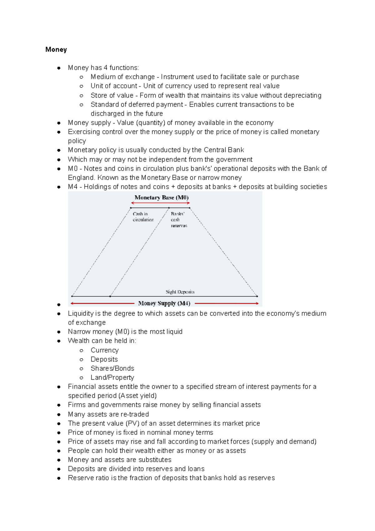 Money Revision for exam - Money Money has 4 functions: Medium of ...