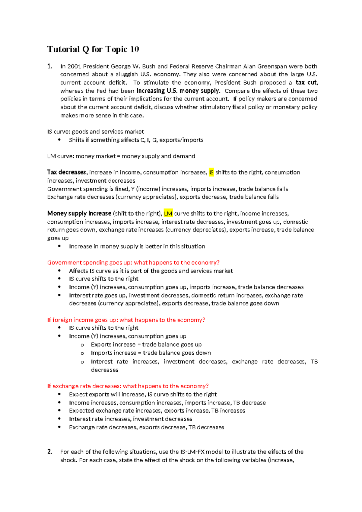Week 12 Tutorial Topic 10-1 Q - Tutorial Q for Topic 10 In 2001 ...