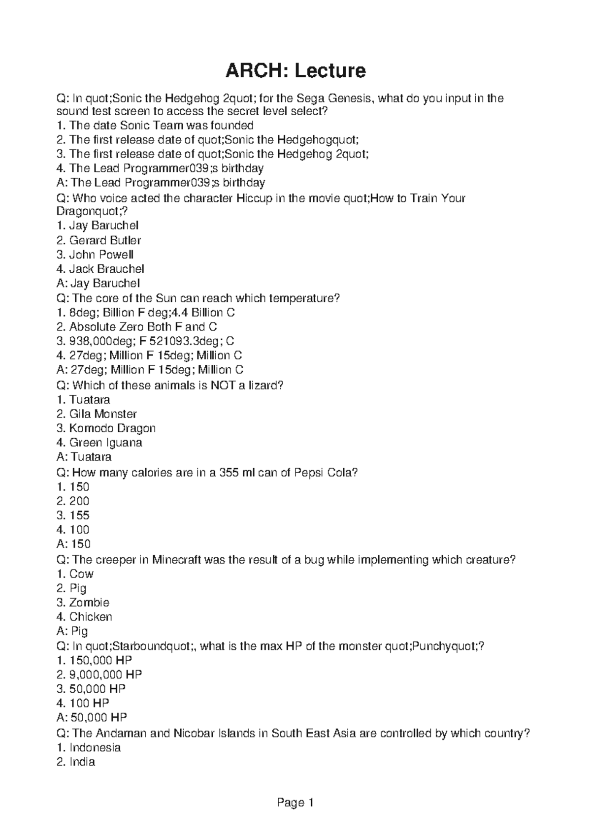 ARCH345-info-3 - ARCH345- ARCH: Lecture Q: In quot;Sonic the Hedgehog ...