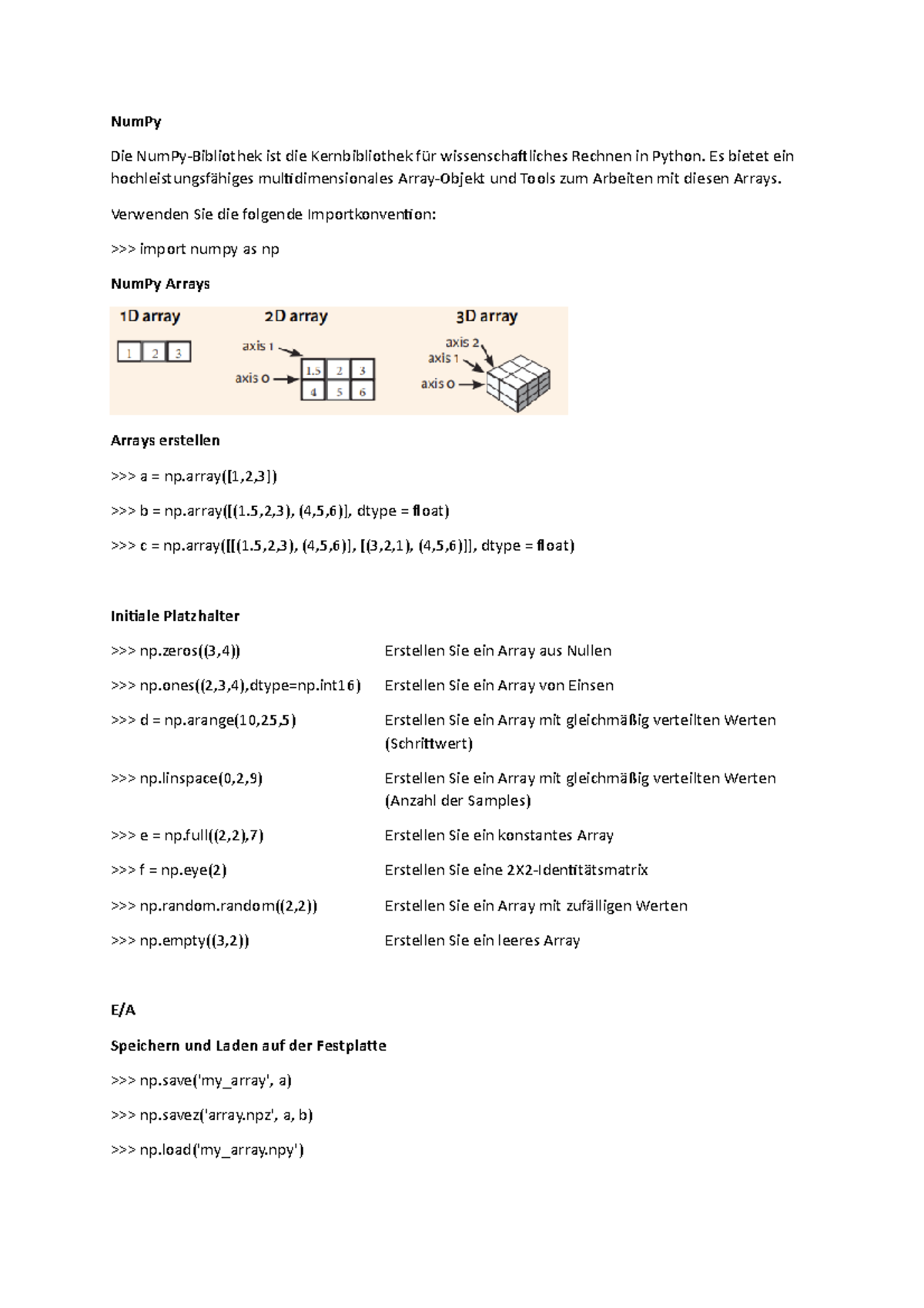 Num Py 1 Num Py 1 Cheat Sheet Numpy Die Numpy Bibliothek Ist Die
