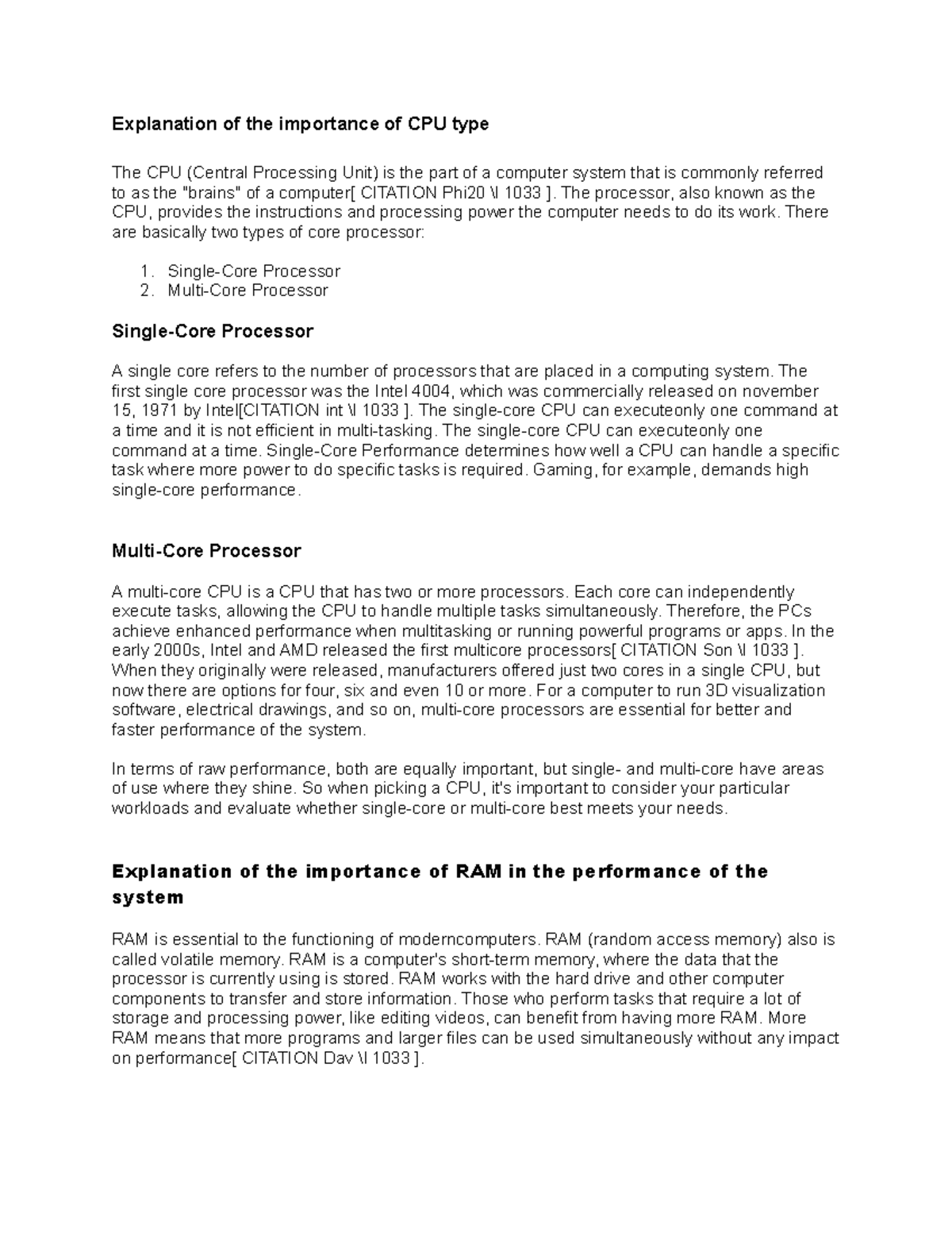 Draft - Different solutions - Explanation of the importance of CPU type ...