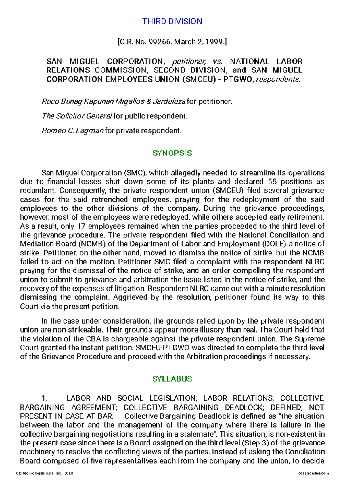 Alternative Dispute Resolution - THIRD DIVISION [G. No. 99266. March 2 ...
