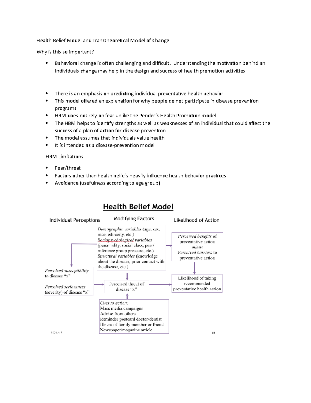 Introduction to Nursing - 4 - Health Belief Model and Transtheoretical ...