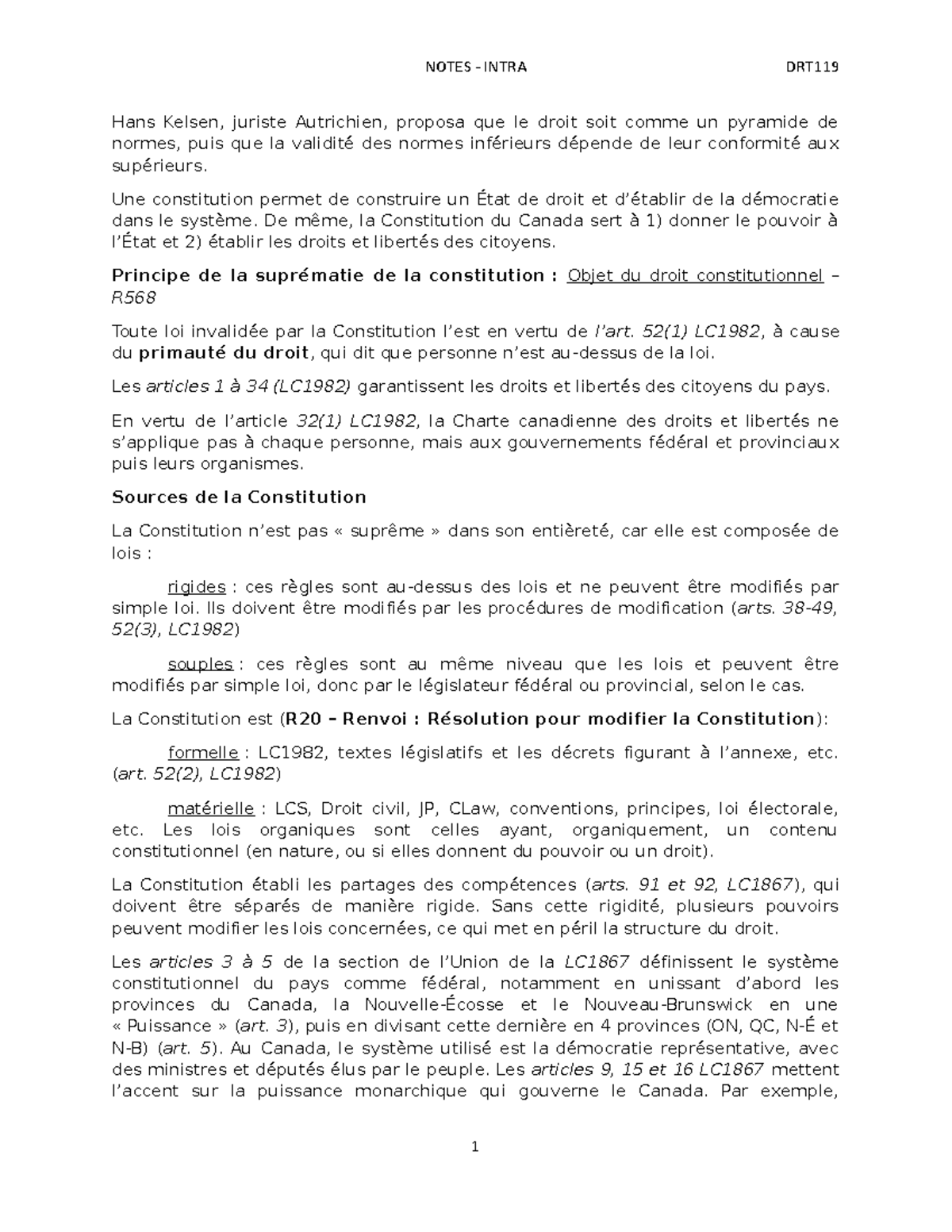 Intra Notes - DRT119 - USherbrooke - Studocu