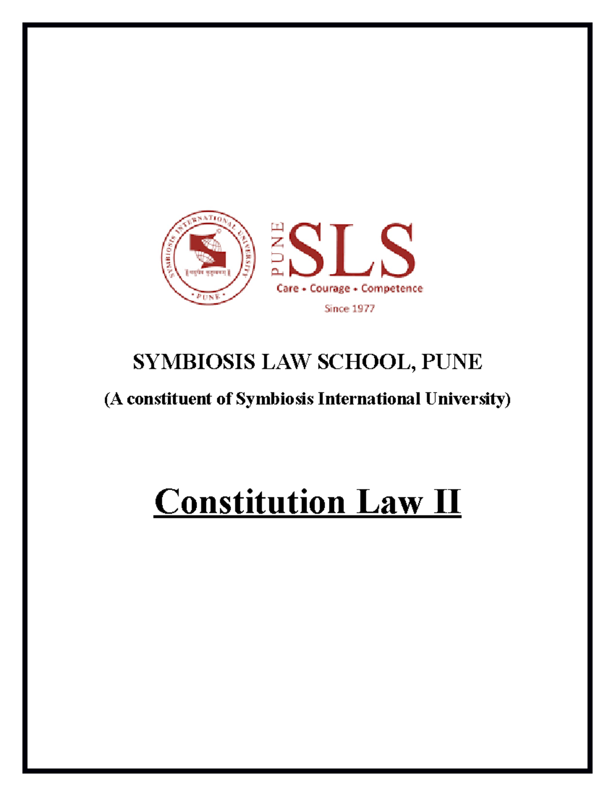 Quasi Federal Constitution - SYMBIOSIS LAW SCHOOL, PUNE (A constituent ...