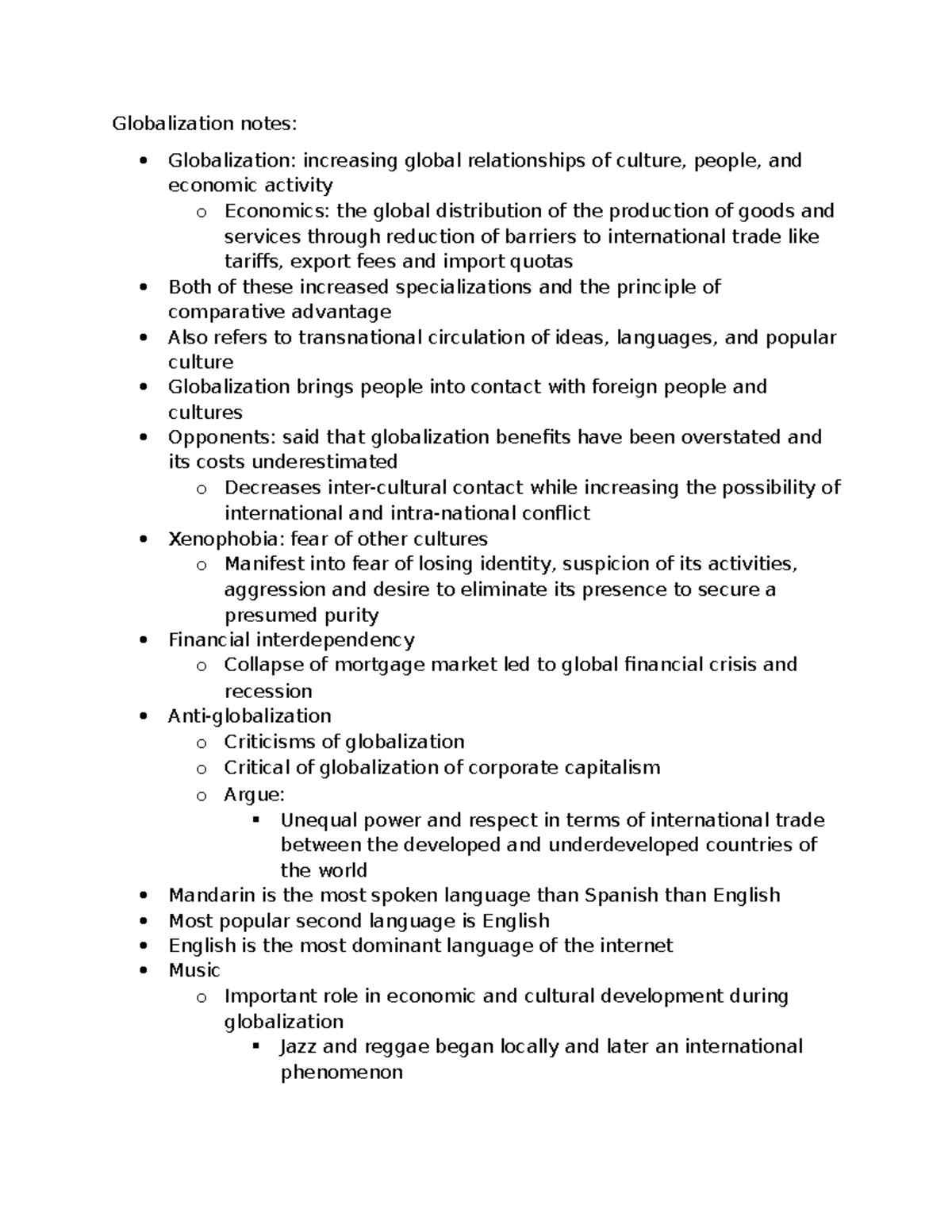 Globalization - American fast-food chains o McDonalds and Starbucks ...