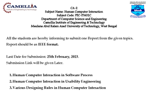 HCI imp questions - Module 1: 2/5 Marks: What is HCI? Ans: Human-computer interaction (HCI) is a ...