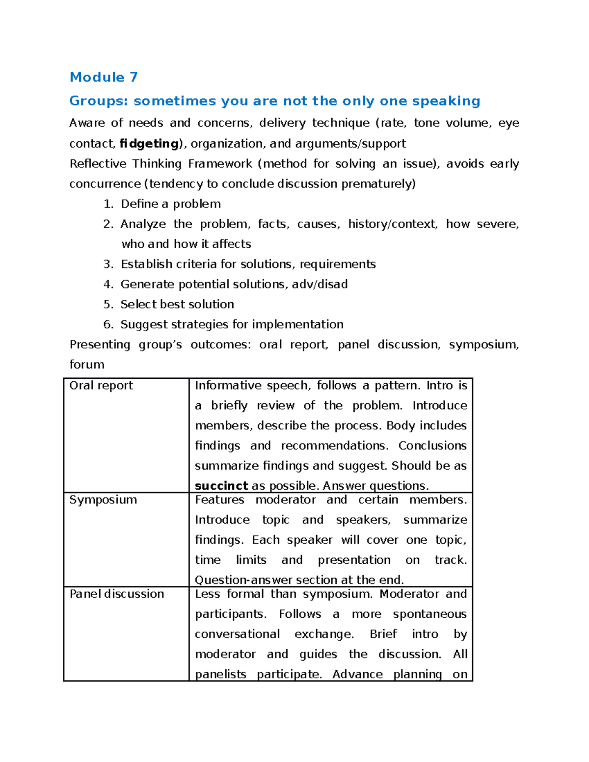 SPC Module 7 Groups: sometimes you are not the only one speaking ...
