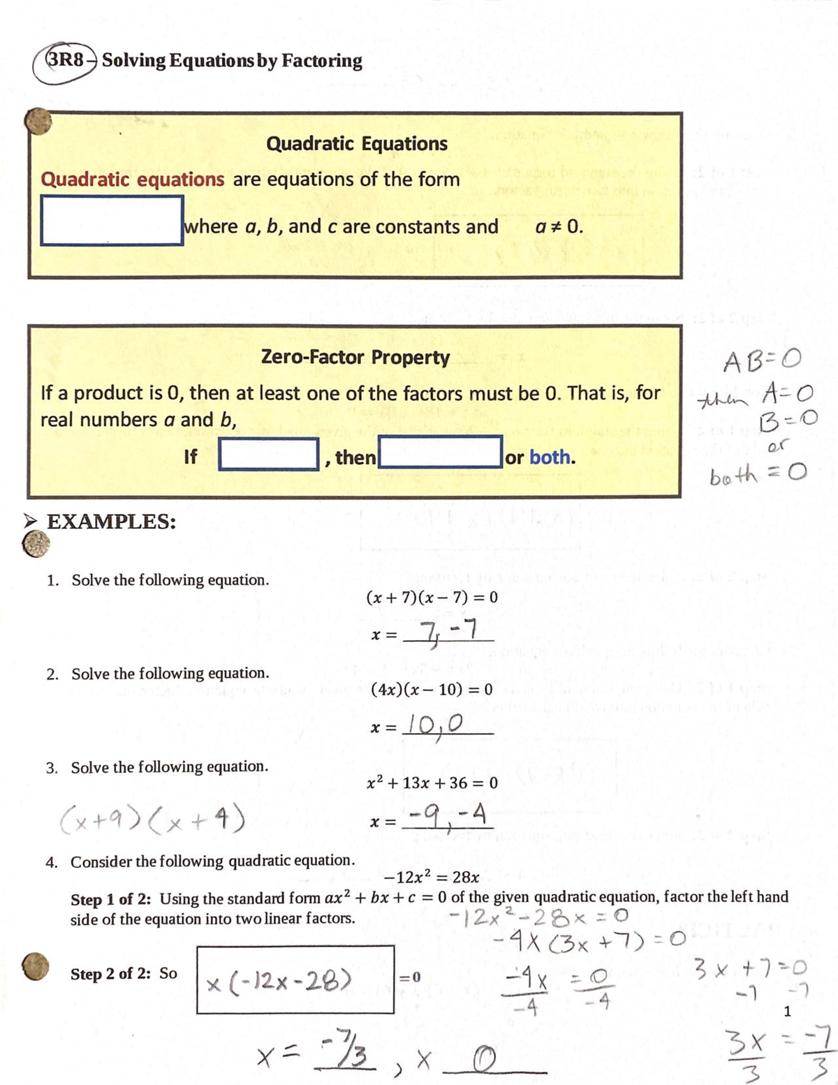 Factoring quadratic equations - MATH 1105 - Studocu