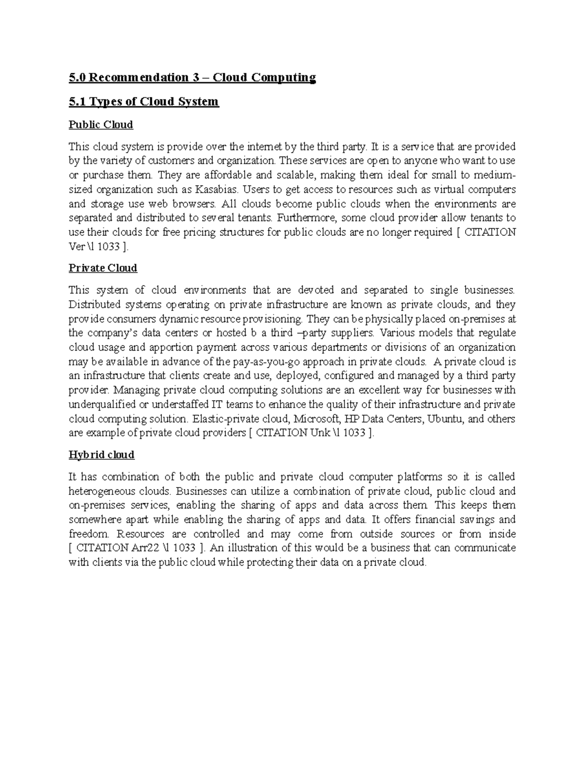 5.0 - solution - To assist. - 5 Recommendation 3 – Cloud Computing 5 ...