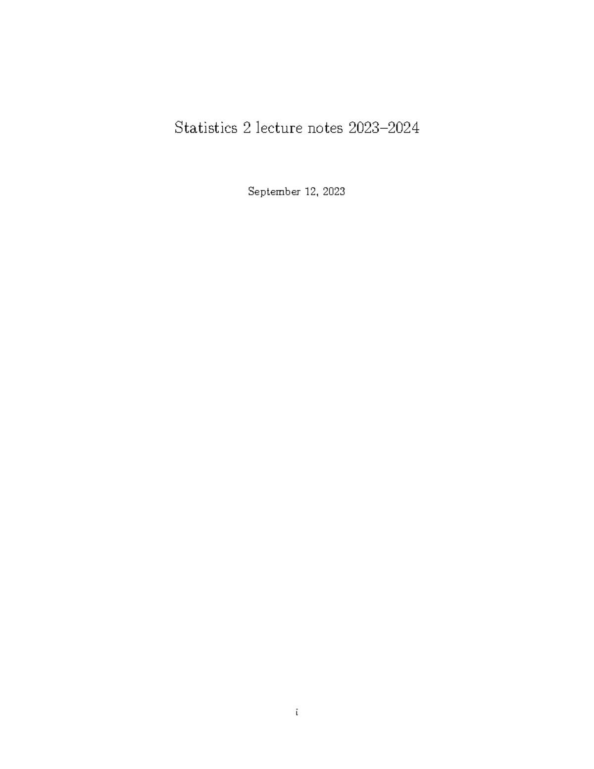 Lecture Notes Gaps Lecture Notes Statistics 2 Lecture Notes 2023