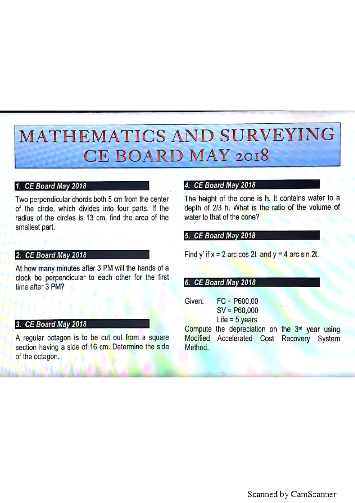 CE MAY 2018 - CE MAY 2018 - Bachelor of science in civil engineering ...