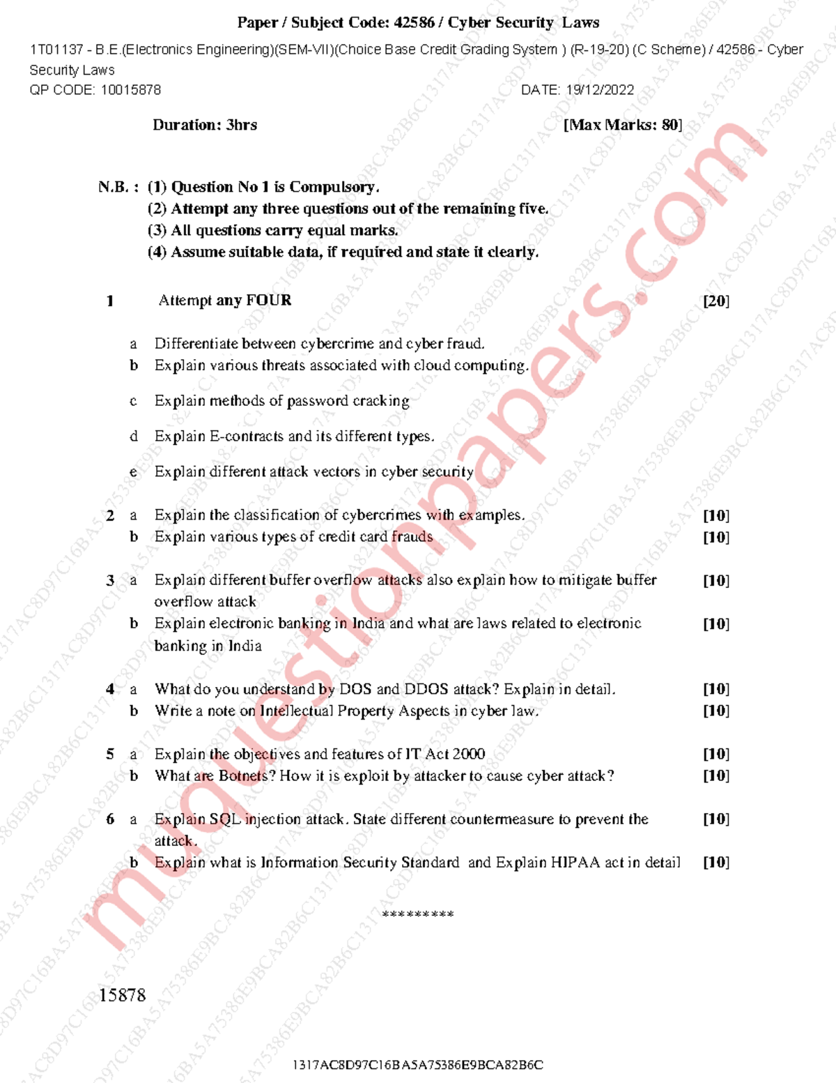 CSL 2022-DEC - question paper - 15878 Duration: 3hrs [Max Marks: 80] N ...