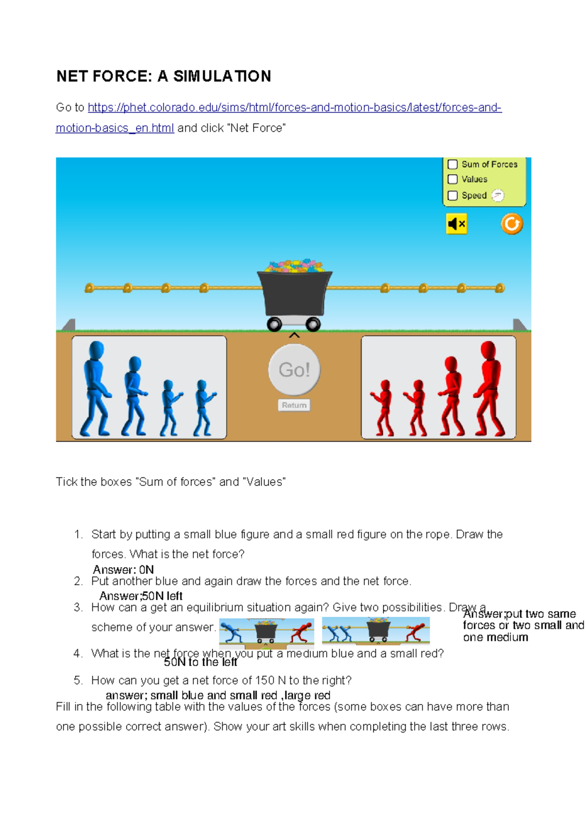Ph ET Net Force - physical science textbook - NET FORCE: A SIMULATION ...