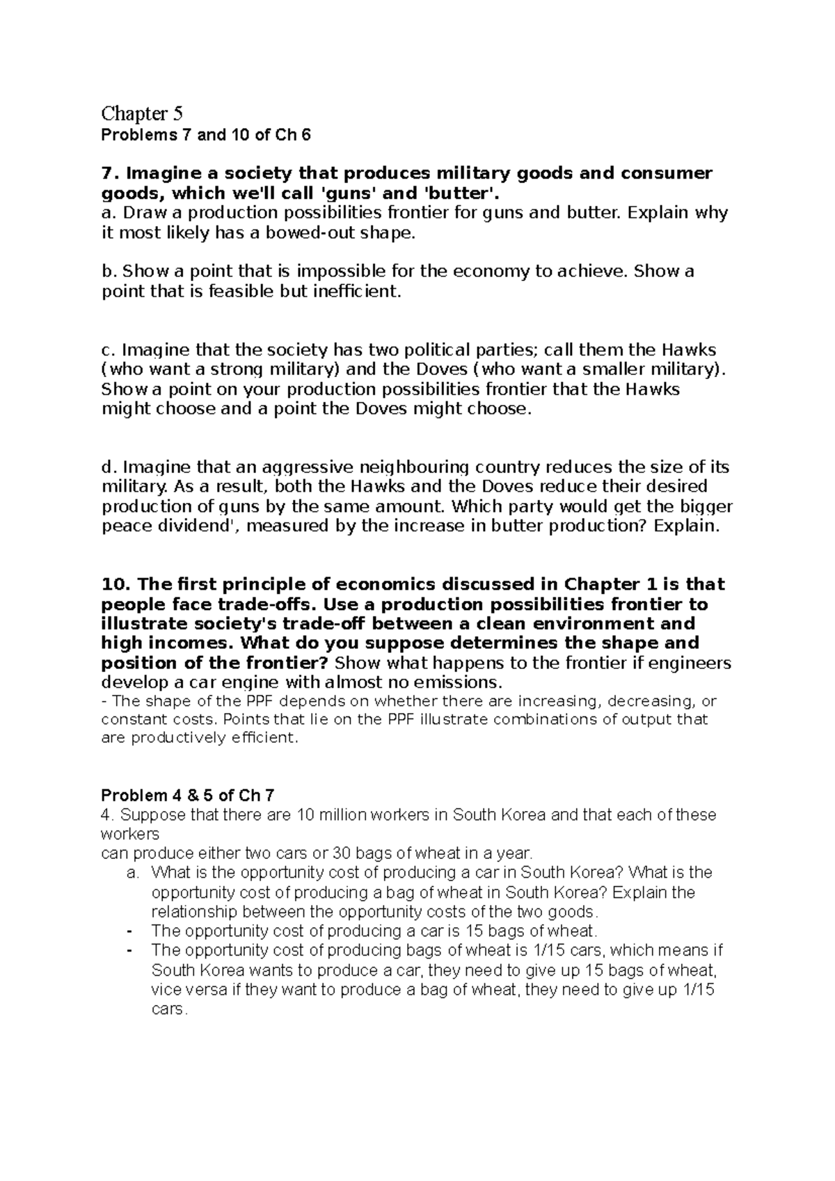 Micro - jshuhihwdufhewhfiewjfkwpek - Chapter 5 Problems 7 and 10 of Ch ...