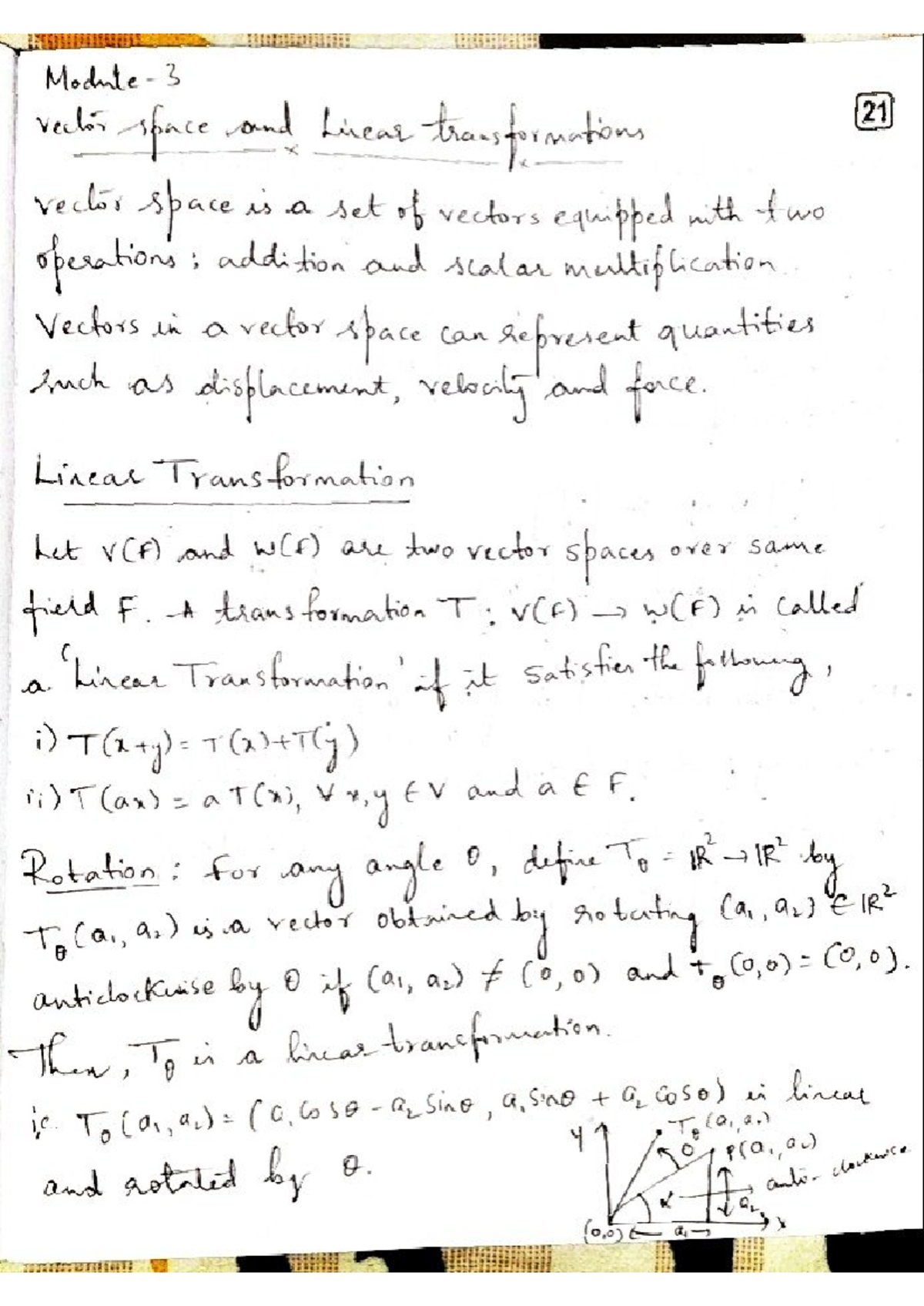 Mathematics 2 - Module 3 (VTU), 2nd semester mathematics - 3 vector space and Linear ...