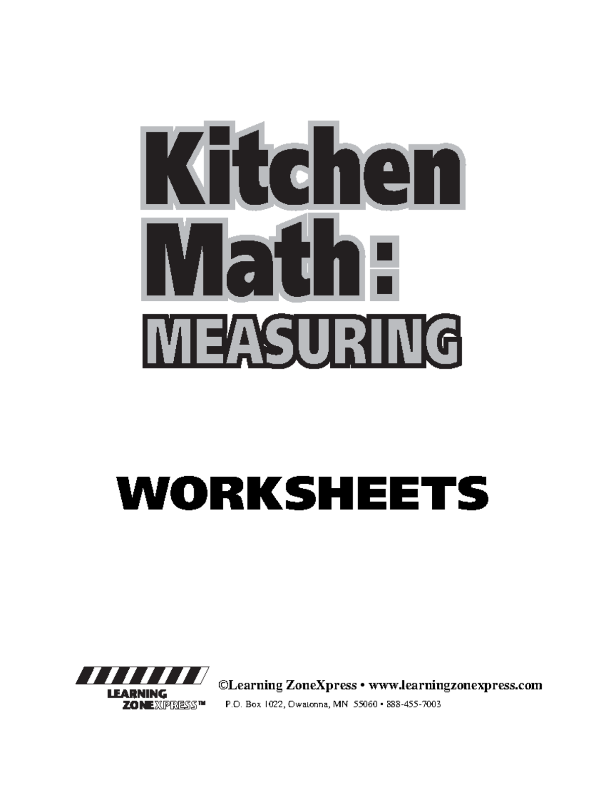 Kitchen math worksheets - WORKSHEETS ©Learning ZoneXpress ...