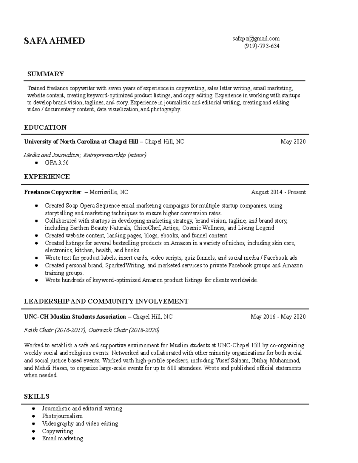 Safa Ahmed Resume 2021 - fads dsasddfafadf das - SAFA AHMED safapa ...