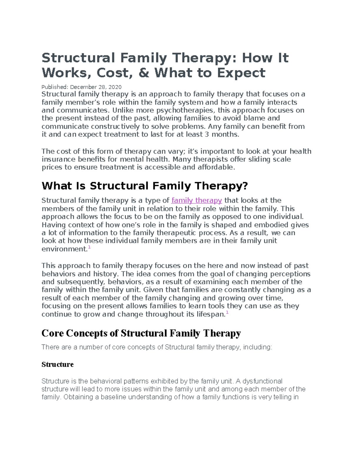 Structural Family Therapy - Unlike more psychotherapies, this approach ...