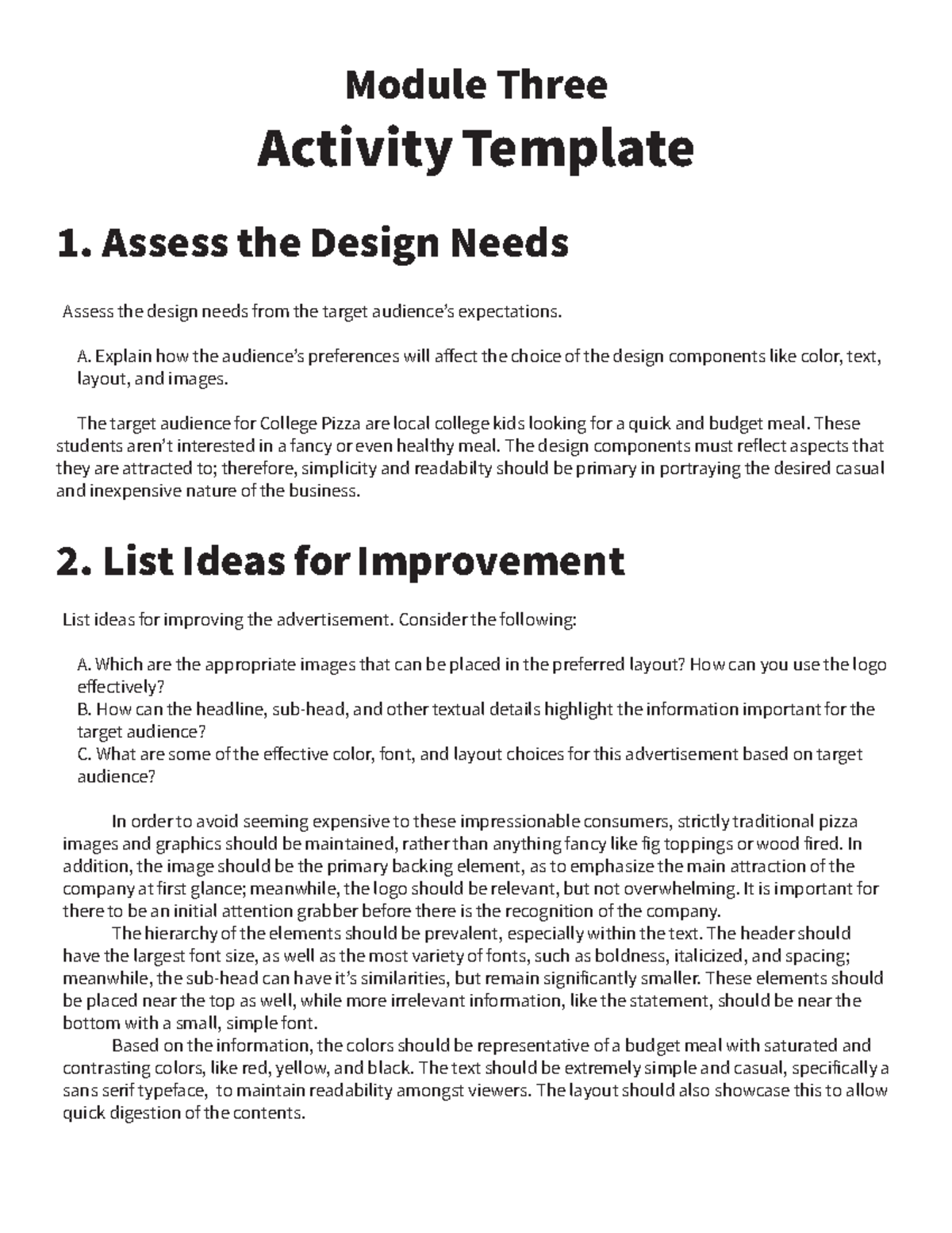 Module Three Activity for Digital Design Tools at SNHU - Module Three ...