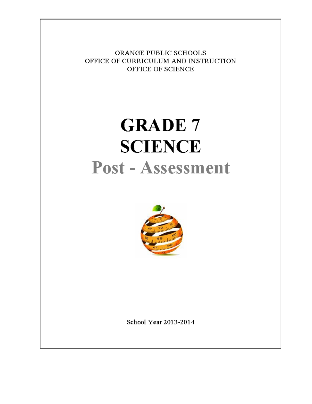 7th Grade -Post assessment Science - - Studocu