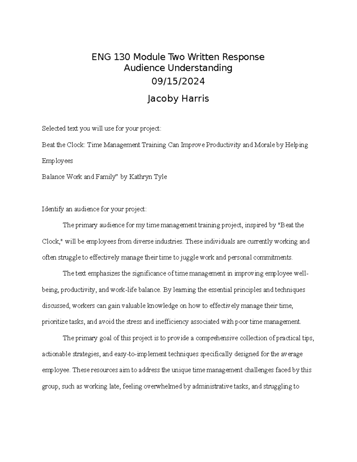 ENG 130 2-1 - got a A - ENG 130 Module Two Written Response Audience ...