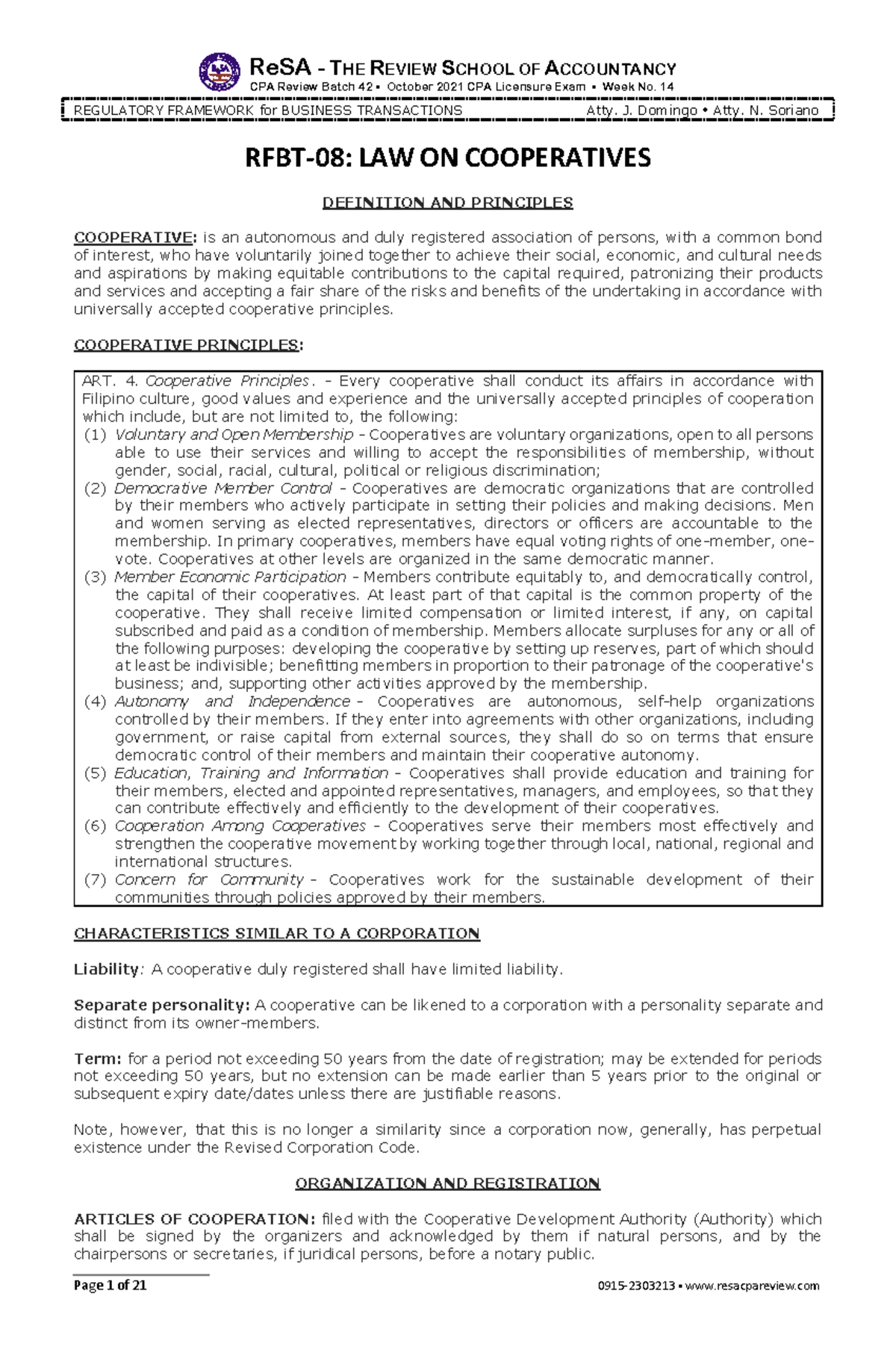 RFBT-08-Cooperatives - ReSA - THE REVIEW SCHOOL OF ACCOUNTANCY CPA ...