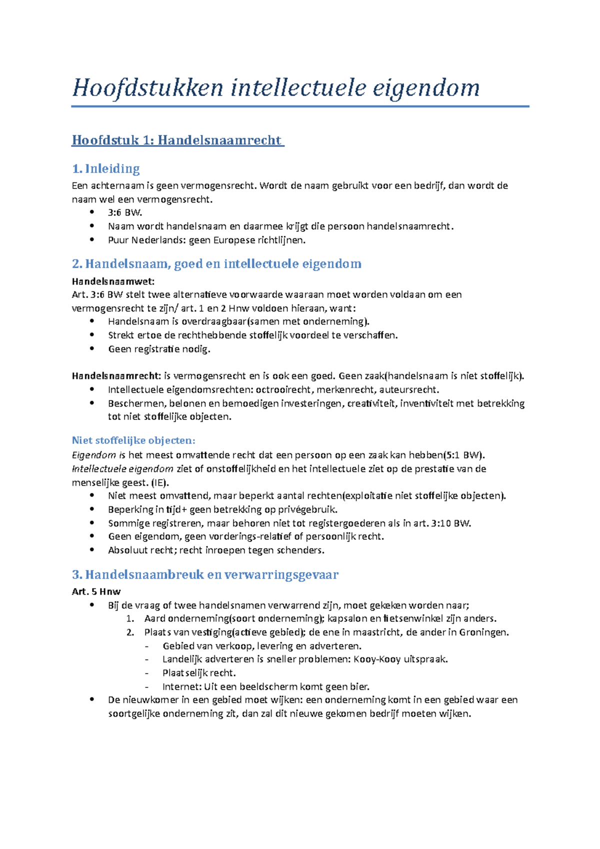 Hoofdstukken intellectuele eigendom - Hoofdstukken intellectuele ...