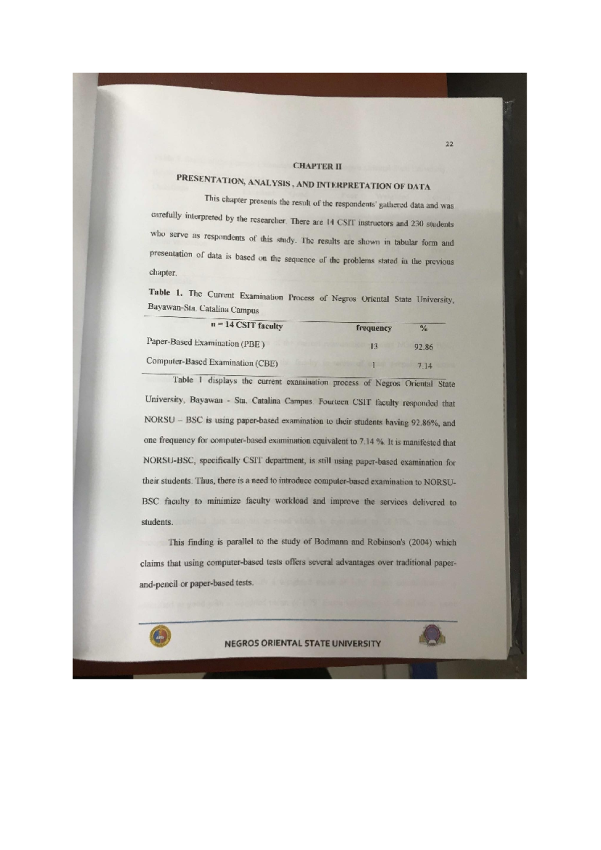 Chapter 2 sample data presentation - 22 CHAPTER II PRESENTATION ...