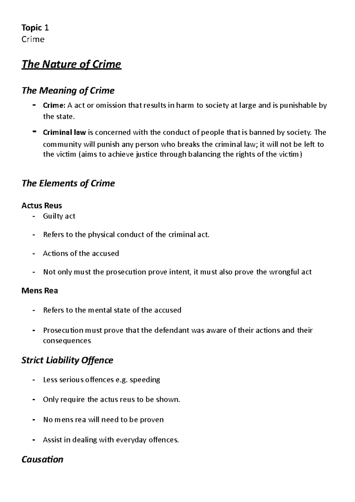 Crime Notes Very good very detailed great notes - Topic 1 Crime The ...
