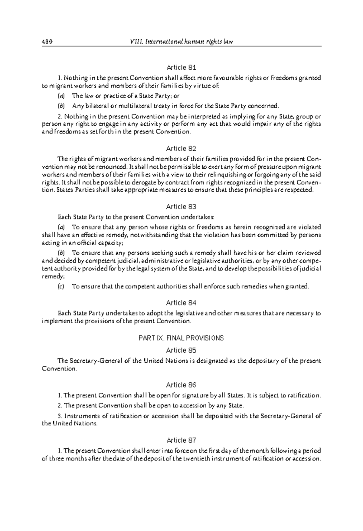 Book 1-166 - 480 VIII. International human rights law article 81 ...