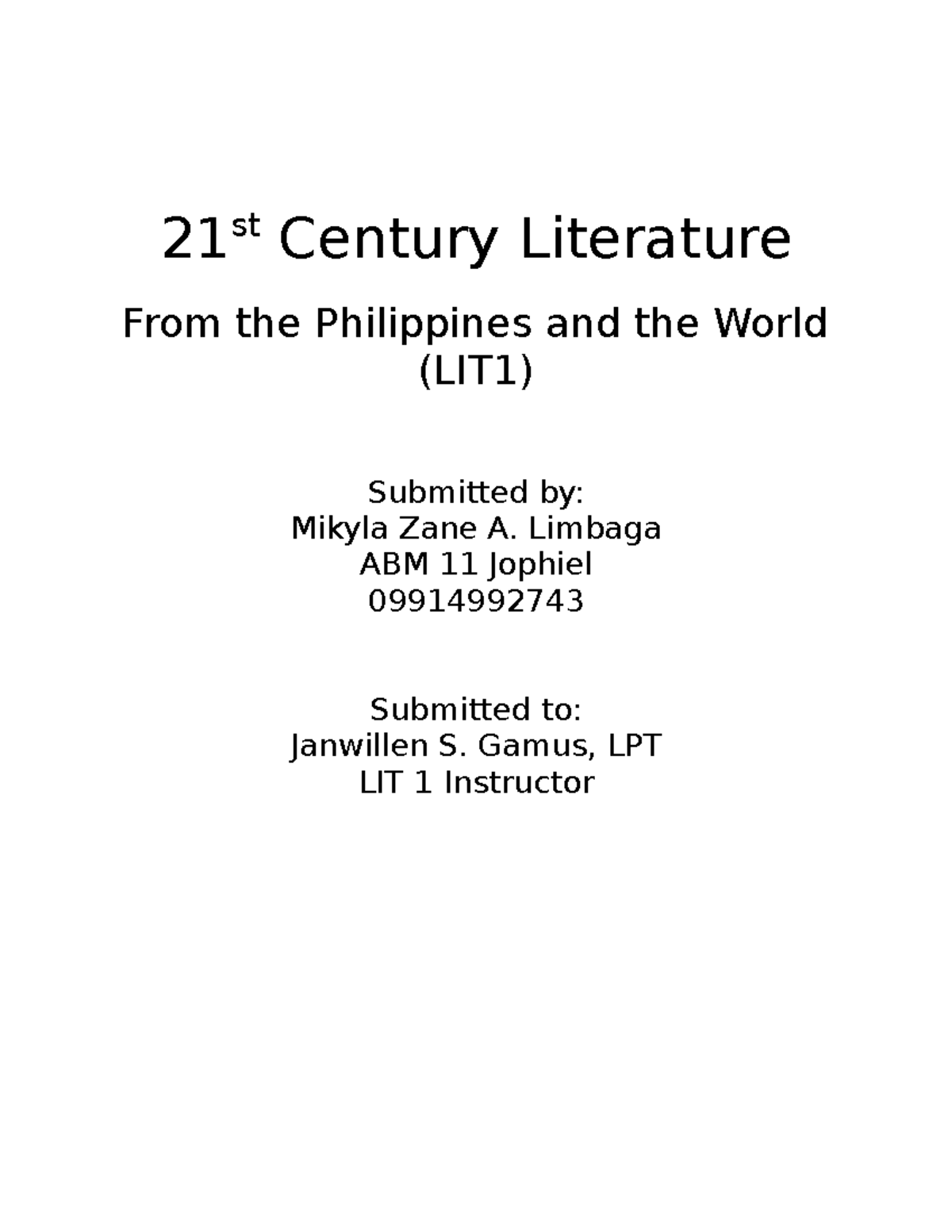21st-Century-Literature Module Complete Answer - 21 st Century ...