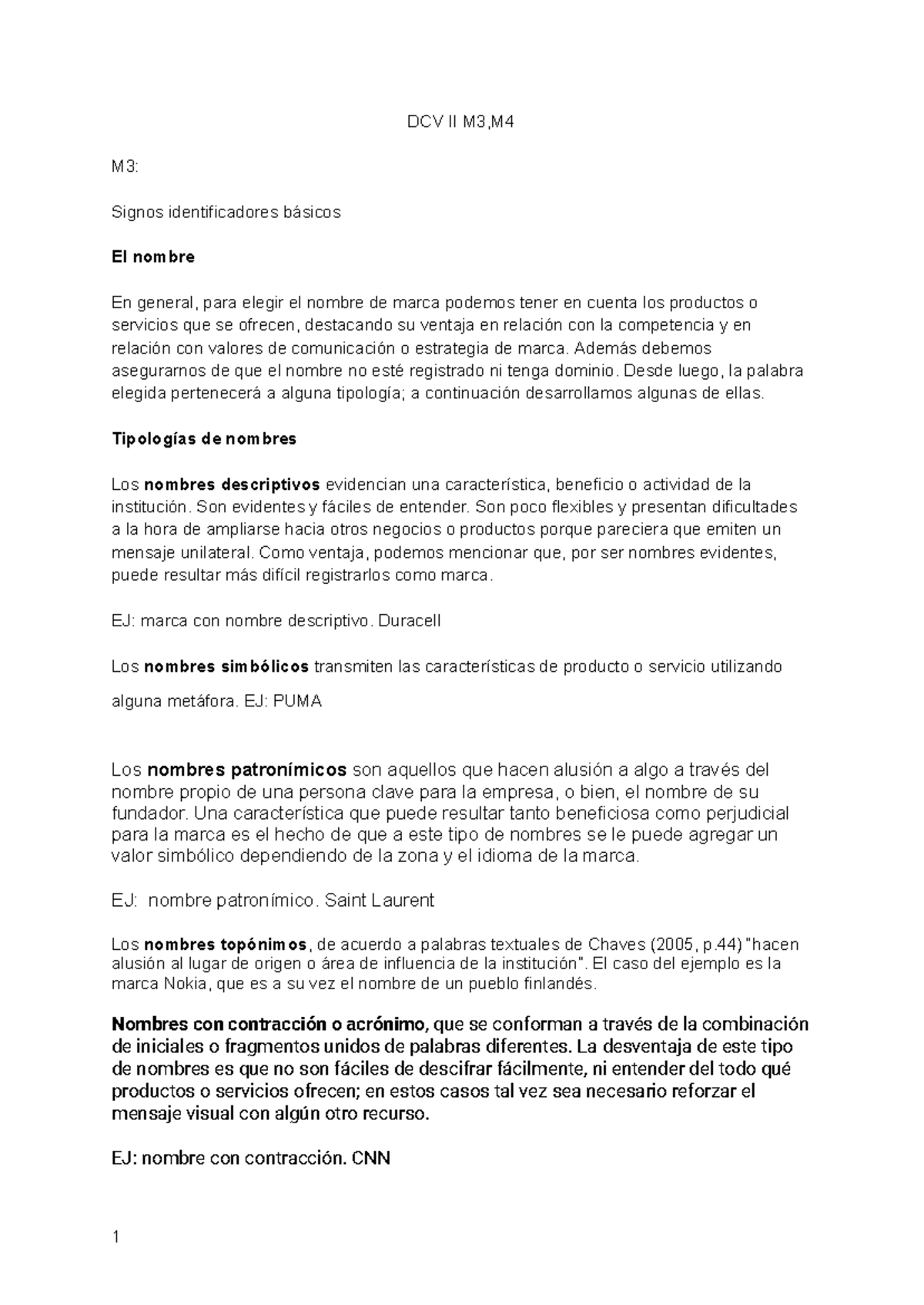 DCV II M3,M4 - DCV II M3,M M3: Signos identificadores básicos El nombre ...