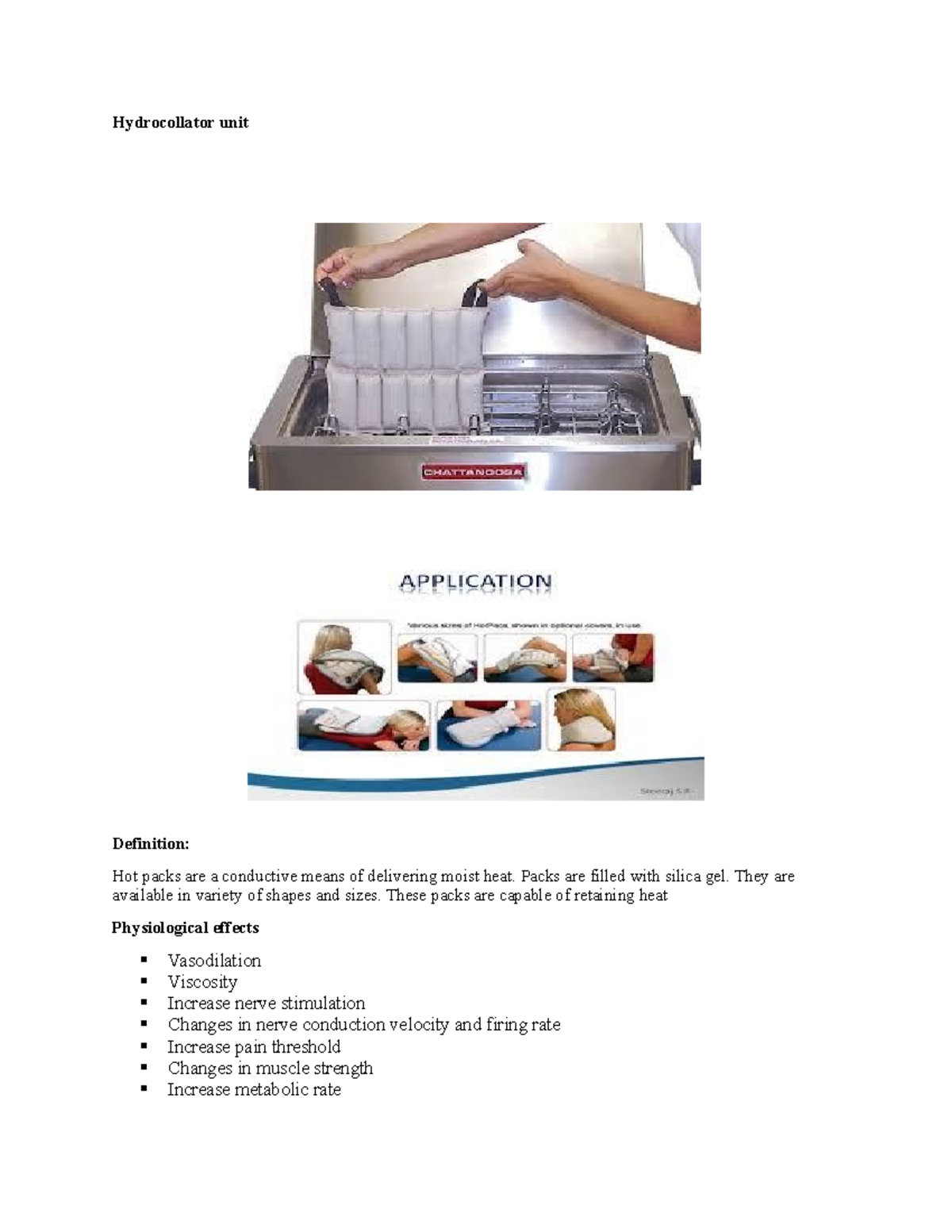 Hydrocollator unit - Hydrocollator unit Definition: Hot packs are a ...