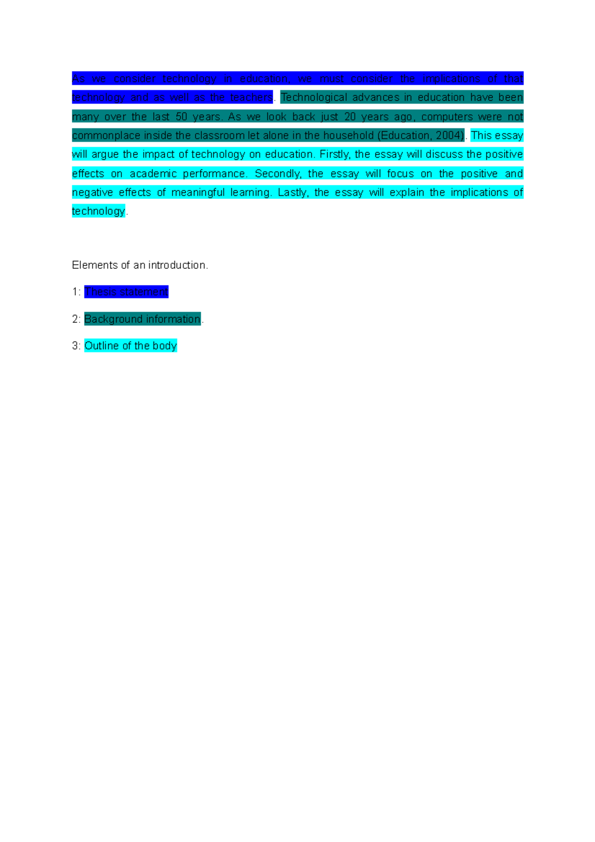 Argumentative Essay Technology In Education - As we consider technology ...