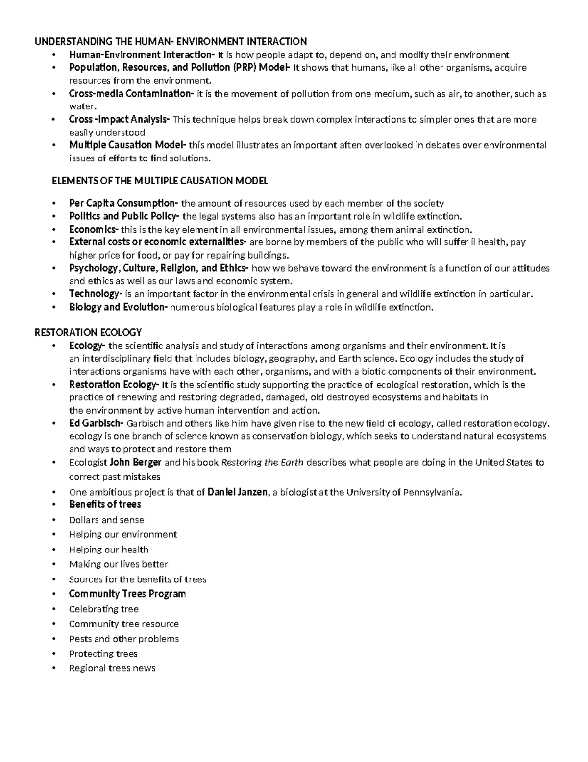 Envi xci - asdfdf asdas - UNDERSTANDING THE HUMAN- ENVIRONMENT ...