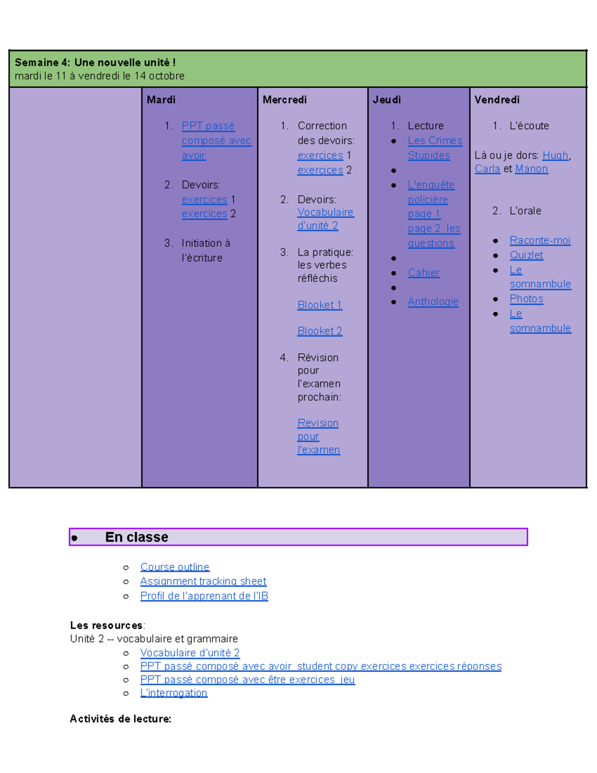 M Jose - Semaine 6 FSF1D8 2022-2023 - Semaine 4: Une nouvelle unité ...