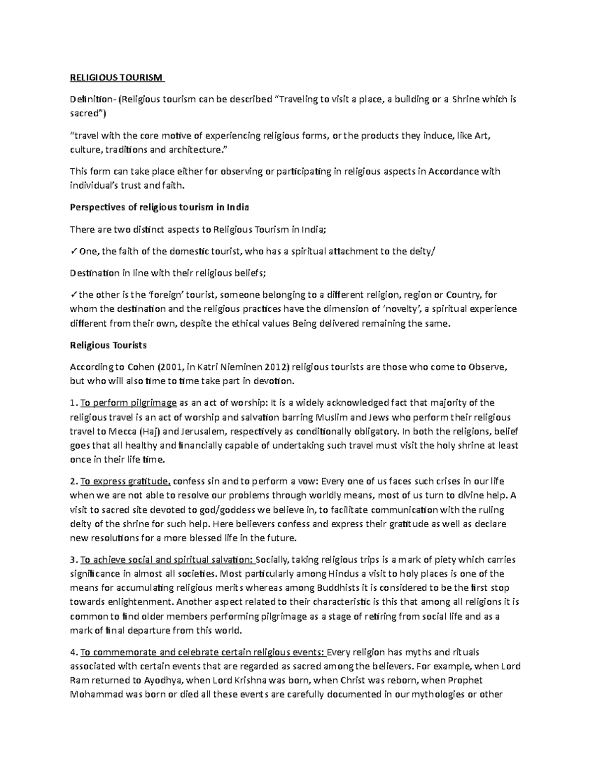 Document (16) - Useful - RELIGIOUS TOURISM Definition- (Religious ...