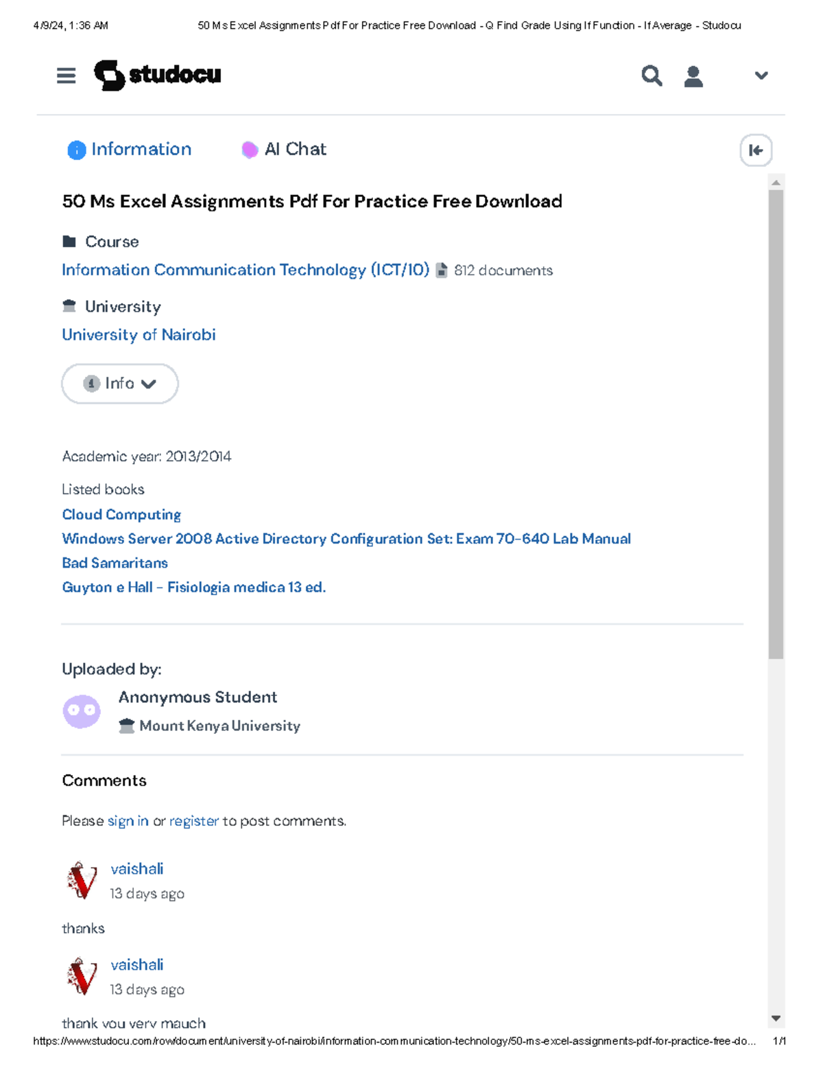 50 Ms Excel Assignments Pdf For Practice Free Download - Q Find Grade ...